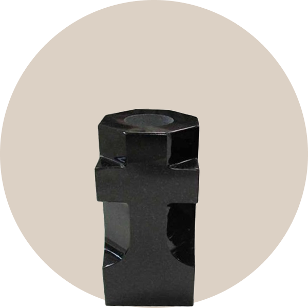 Black Granite Cross Memorial Vases | Stone Discover UK