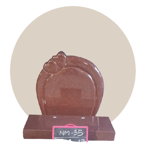 Red Granite Round Shape Headstones Supplier UK | Stone Discover