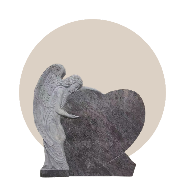 Bahama Blue Leaning Angel Headstone Supplier UK | Stone Discover