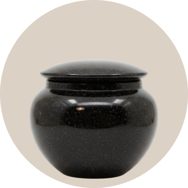 Black Granite Pot Shape Memorial Urns | Stone Discover UK